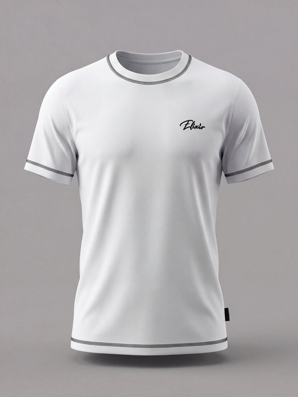 חולצת טישירט קצרה אליקסיר Small Logo & Hand Sewing גברים - פלטין