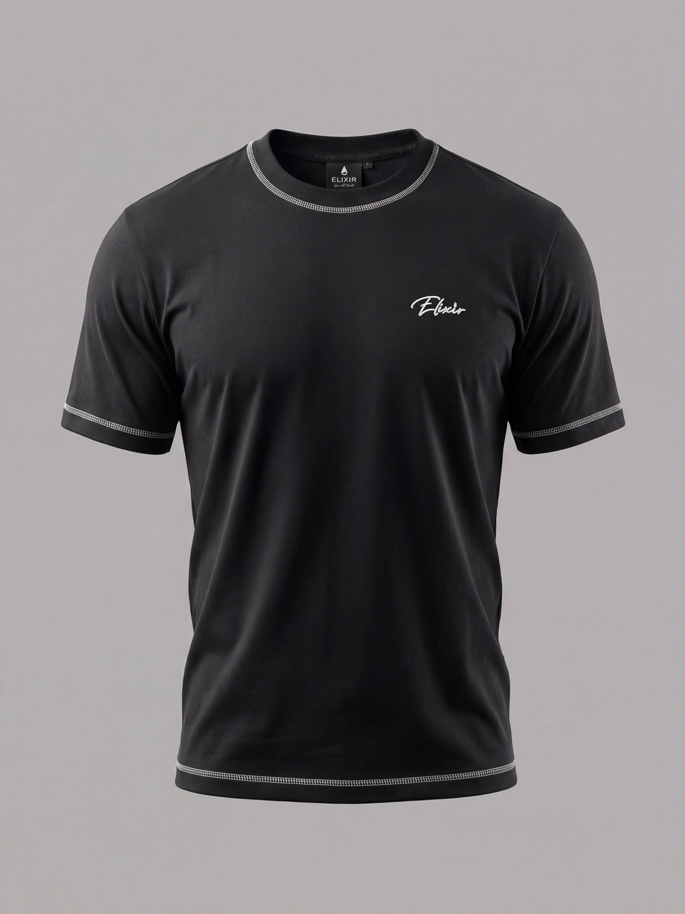 חולצת טישירט קצרה אליקסיר Small Logo & Hand Sewing גברים - פלטין