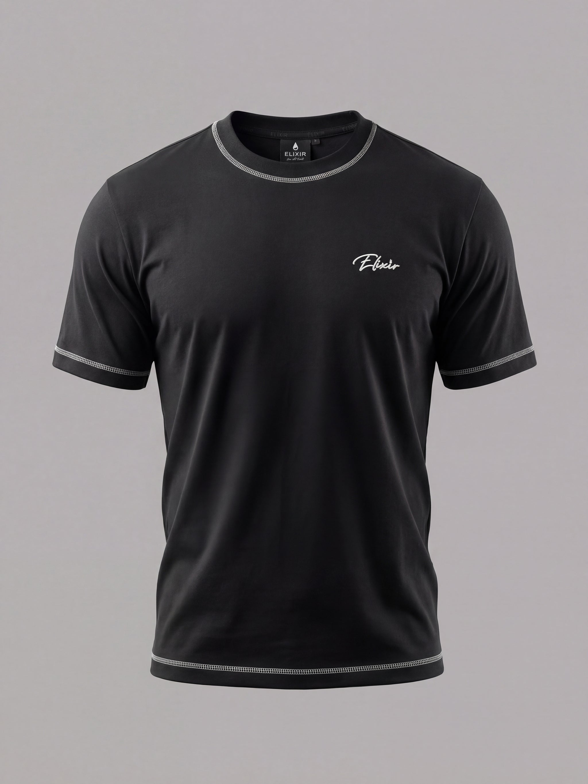חולצת טישירט קצרה אליקסיר Small Logo & Hand Sewing גברים - פלטין
