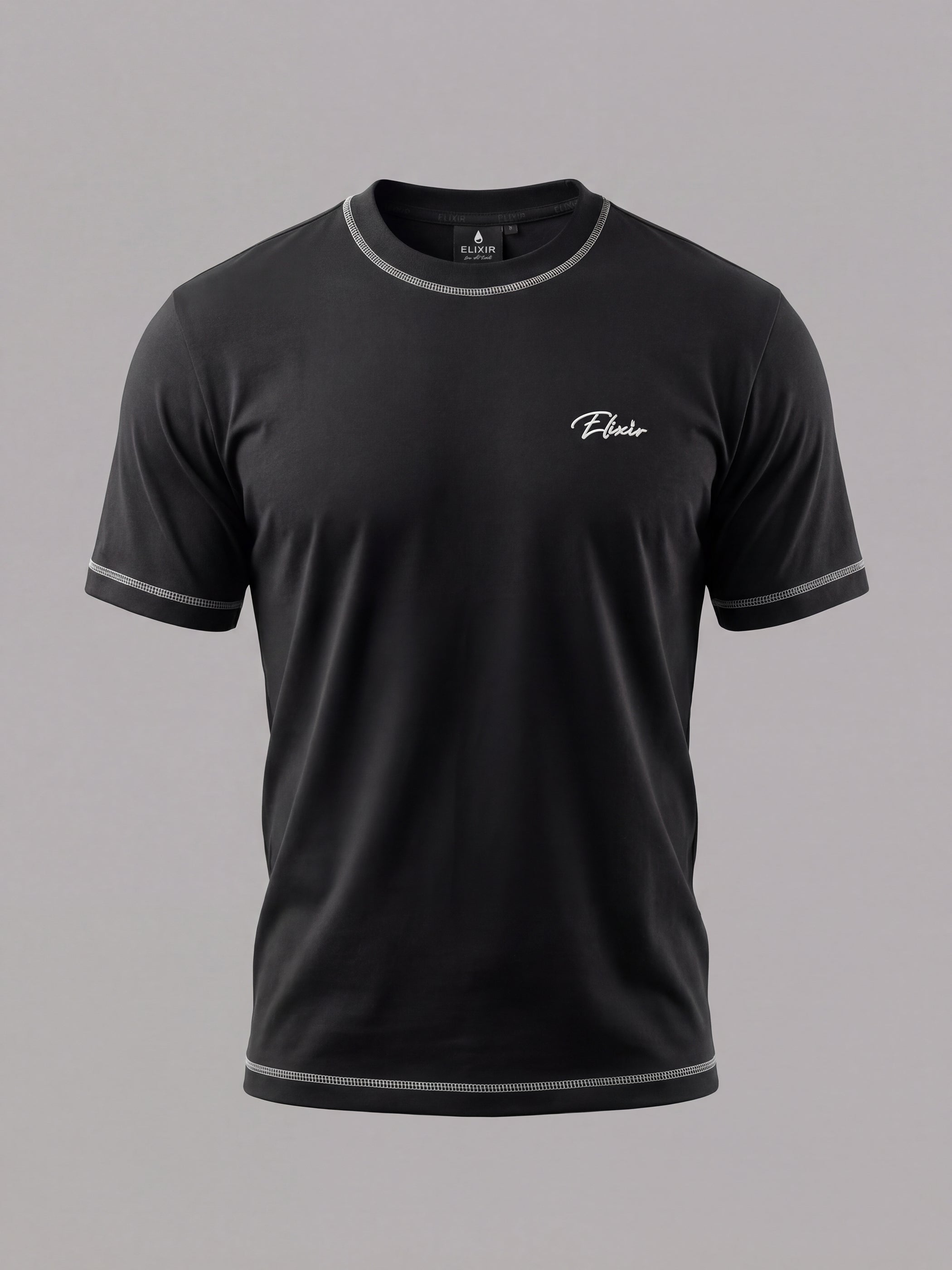 חולצת טישירט קצרה אליקסיר Small Logo & Hand Sewing גברים - פלטין
