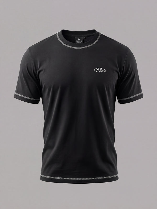 חולצת טישירט קצרה אליקסיר Small Logo & Hand Sewing גברים - פלטין