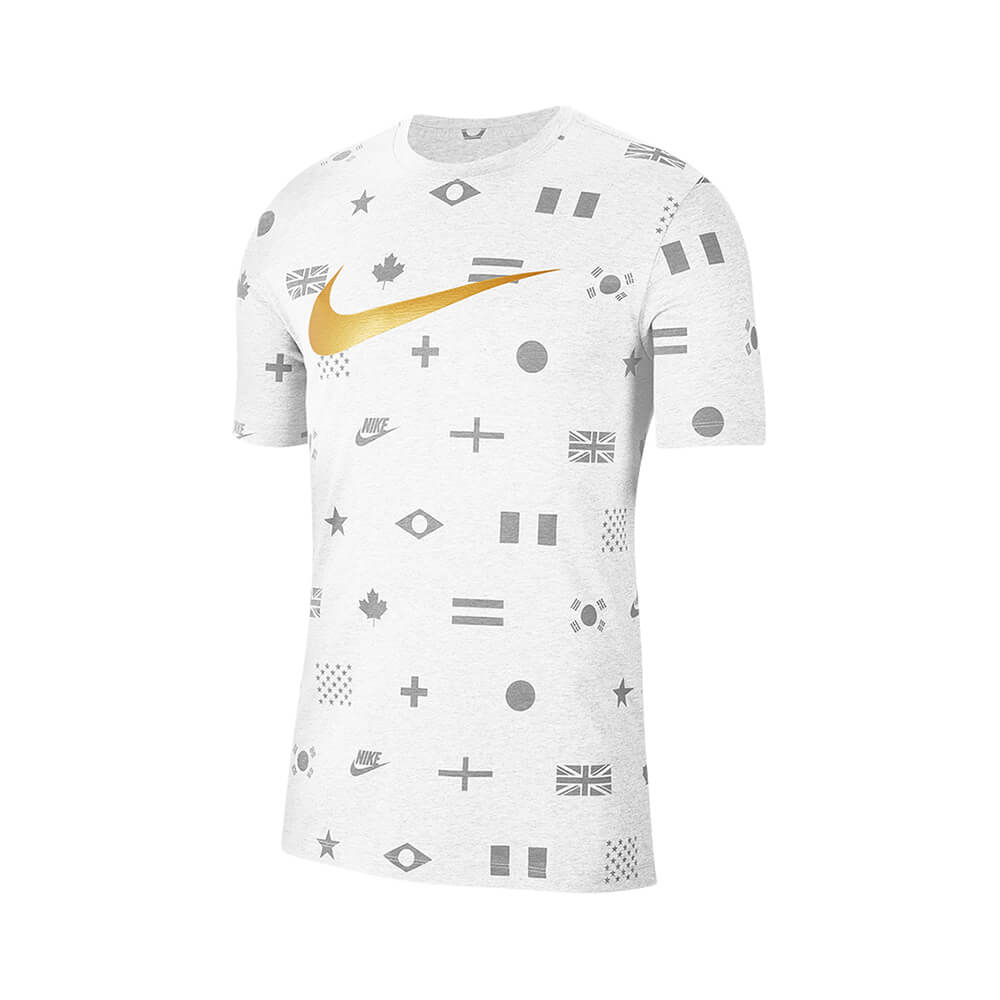 חולצת טישרט נייק עם הדפסים- פלטין