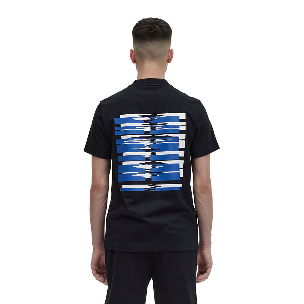 חולצת טישרט פרד פרי קצרה Soundwave Back Graphic גברים- פלטין